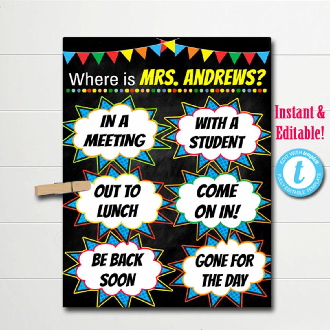 EDITABLE Door Sign Superhero Classroom Decorations Custom - Etsy