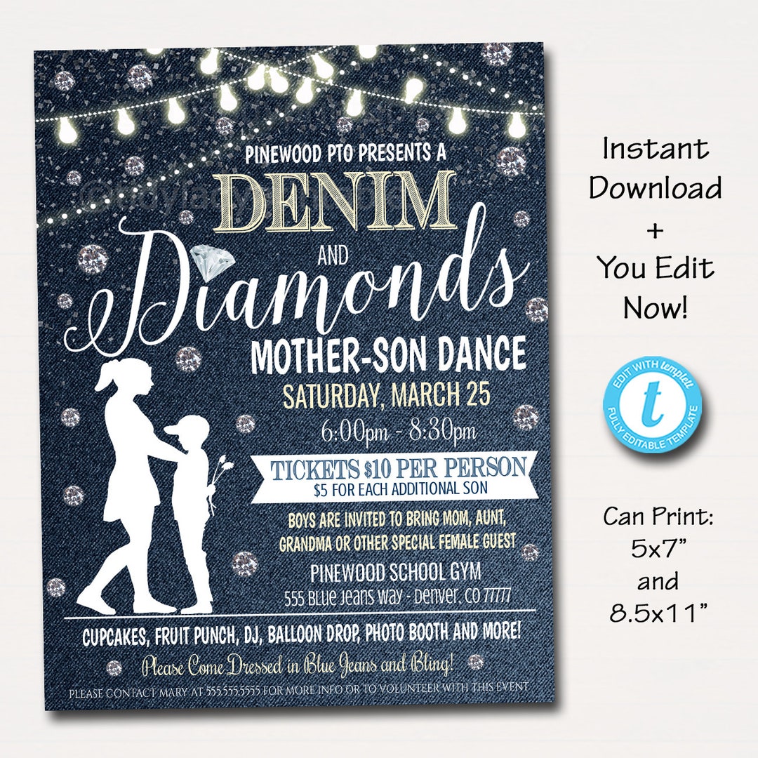 Mother Son Dance, Denim and Diamonds Blue Jeans and Bling Theme, School ...