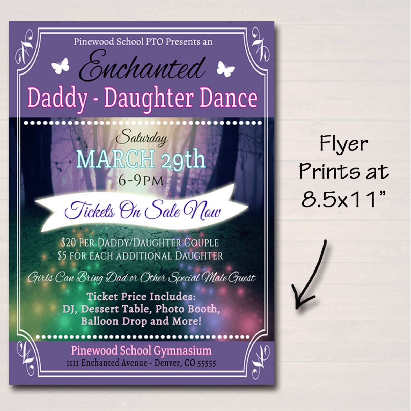 EDITABLE Daddy Daughter Dance Set School Dance Flyer Party | Etsy
