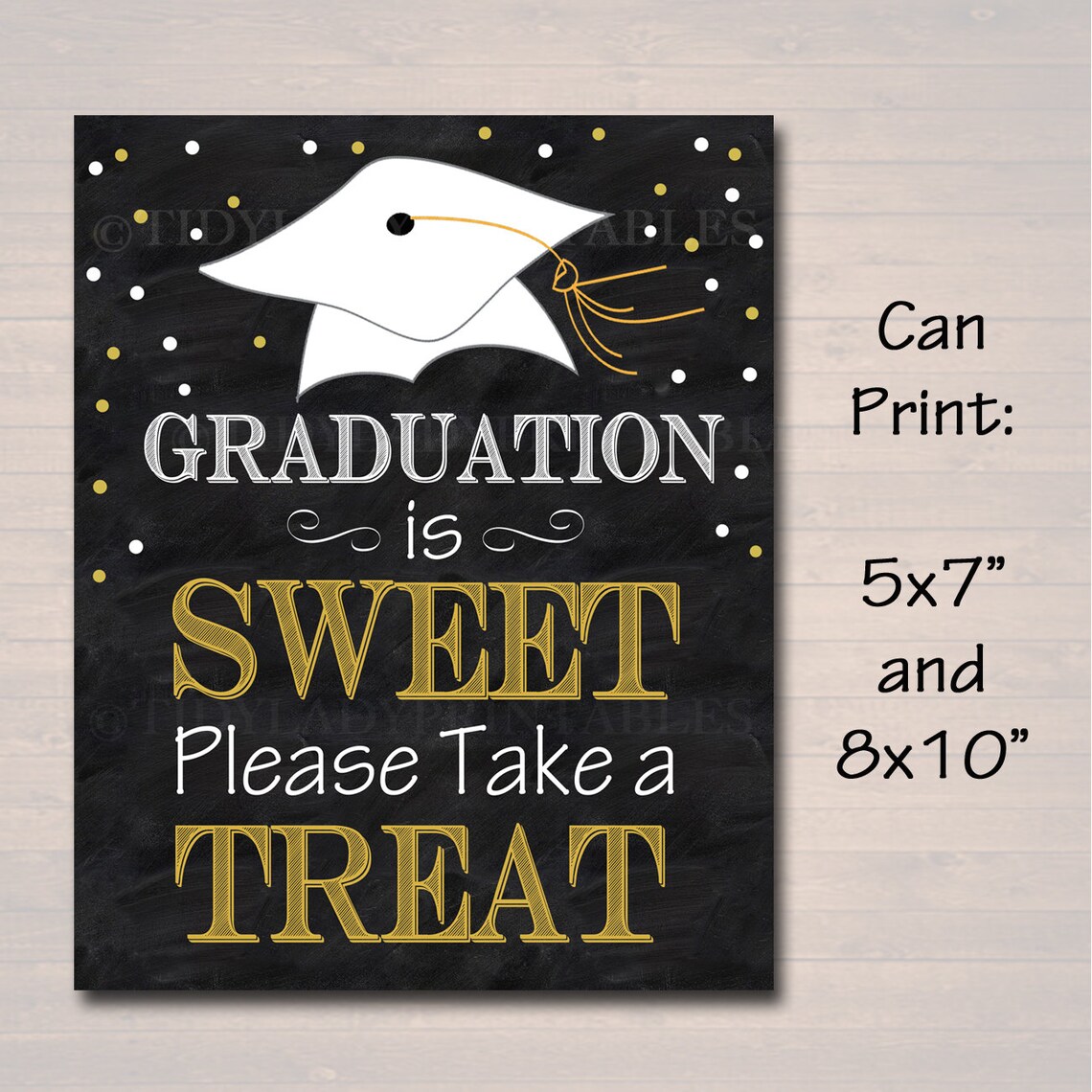 Graduation is Sweet Party Sign Chalkboard Printable Dessert - Etsy