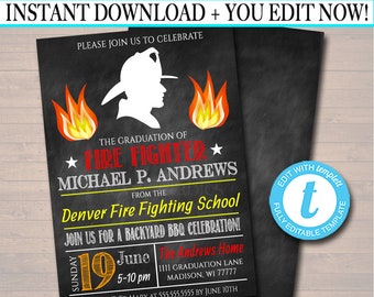 Fire Graduation Invite - Etsy