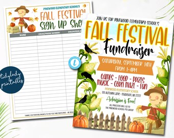 Editable Fall/harvest Party/volunteer Sign up Sheet - Etsy