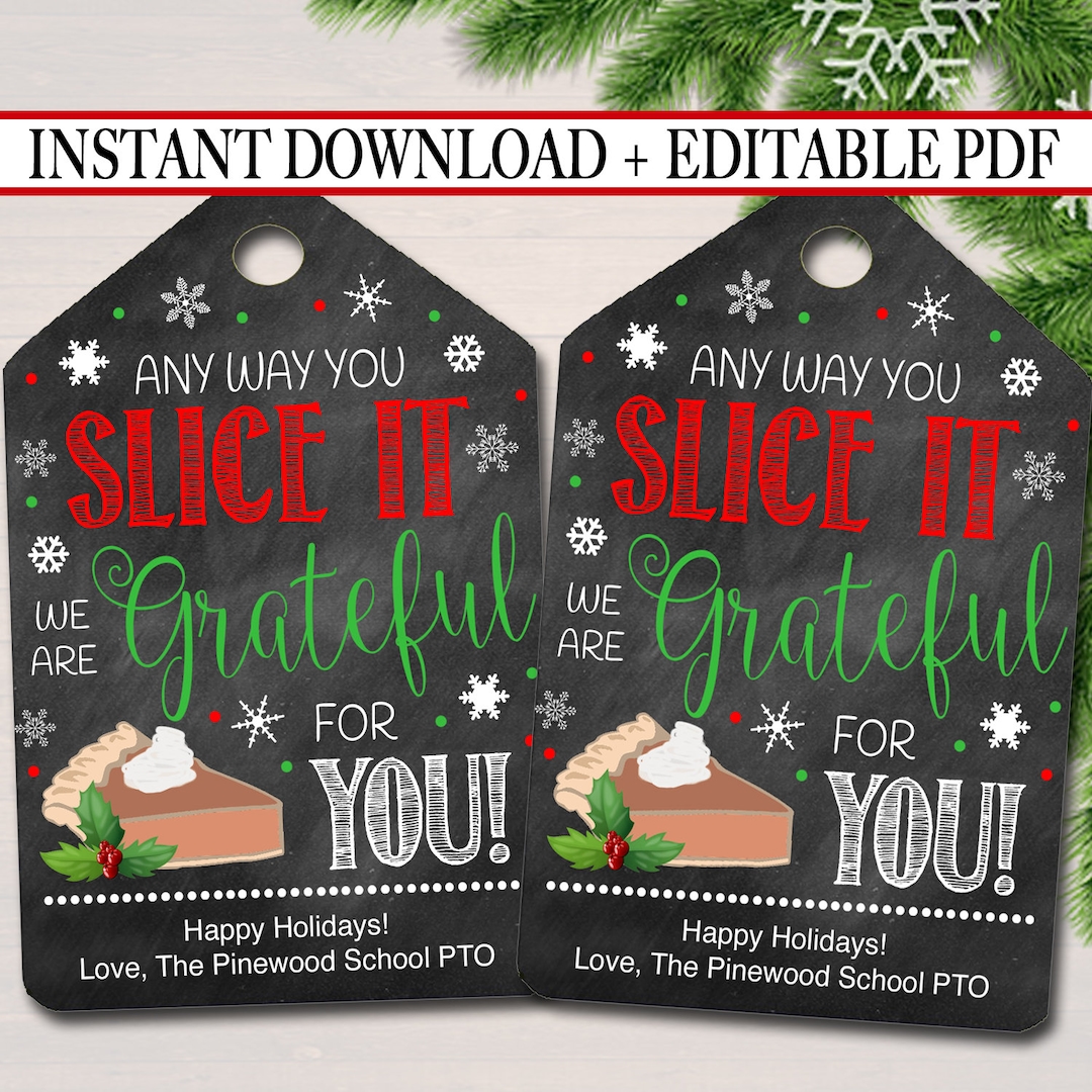 Christmas Gift Tags, Grateful for You Holiday Pie Label, Fall Staff ...