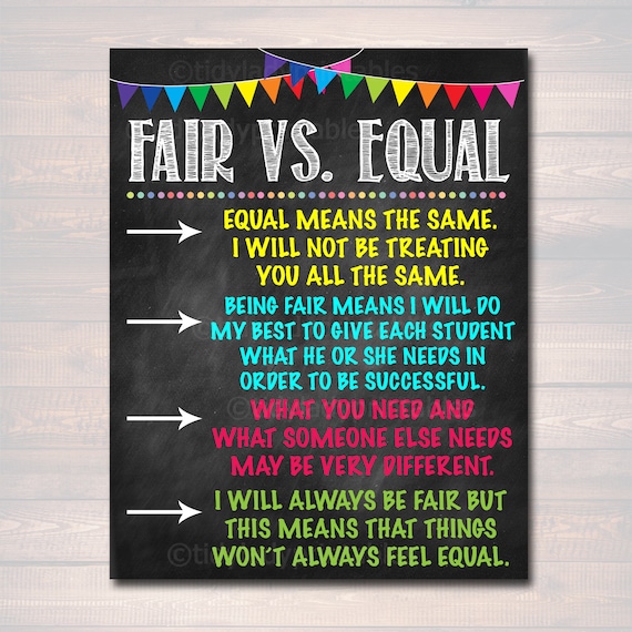Fair Vs. Equal Classroom Printable Poster, School Counselor Office ...
