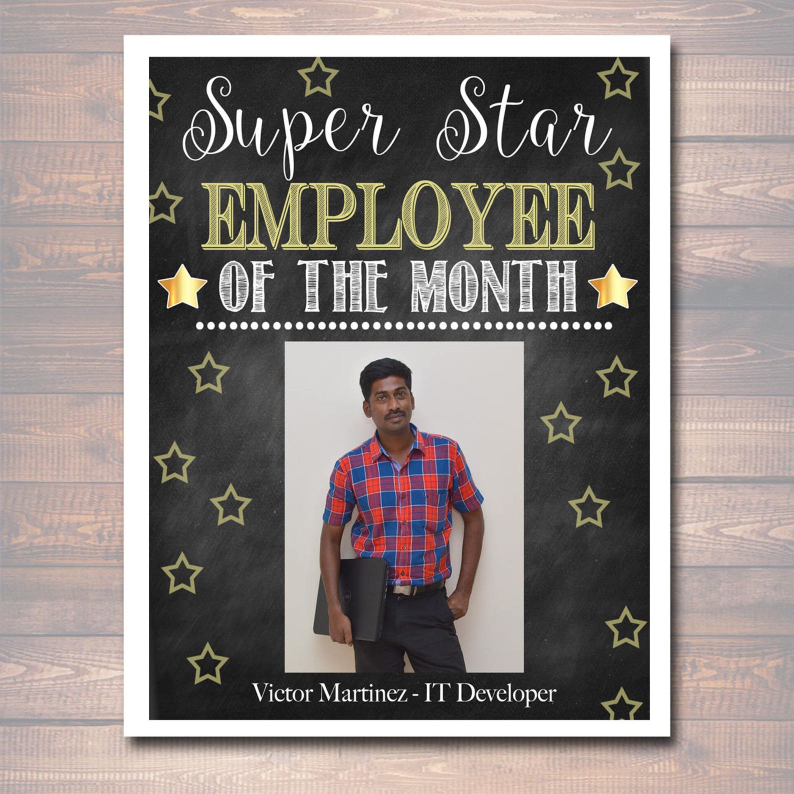 Editable Employee of the Month Printable: Office Decoration (instant ...