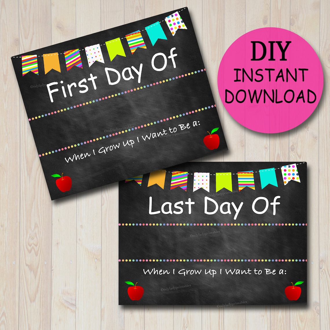 First/last Day of School DIY Printable Back to School Photo - Etsy