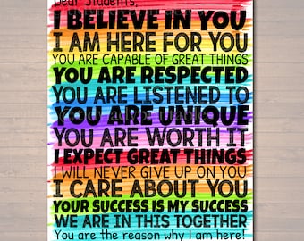 Dear Students Poster - Etsy