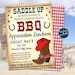 Western Theme Staff Teacher Appreciation BBQ Luncheon Invitation ...