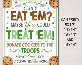 PDF If You Can't Eat 'em Treat 'em, Cookie Booth Sign, Printable Donate ...