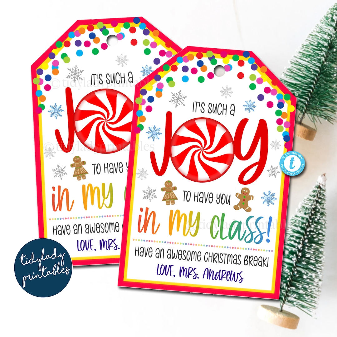 Joy to Have You in My Class, Teacher Tag, Student Gift Tags, Printable ...