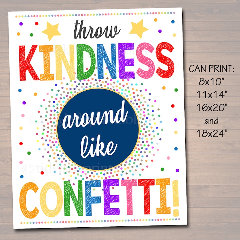 Throw Kindness Around Like Confetti School Counselor Poster | Etsy