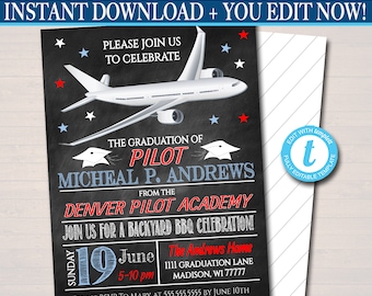 Pilot Graduation Invitation Air Force Academy Graduate Invite ...