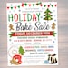 EDITABLE Holiday Bake Sale Flyer, Printable PTA PTO, School Family ...