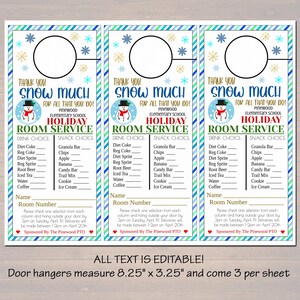 Holiday Room Service Door Hanger, INSTANT DOWNLOAD, Christmas Staff ...