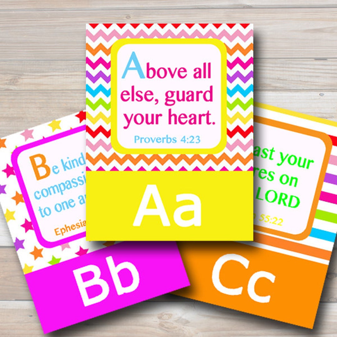 Children's Scripture Art - Printable ABC Children Art - Bible Verse ...