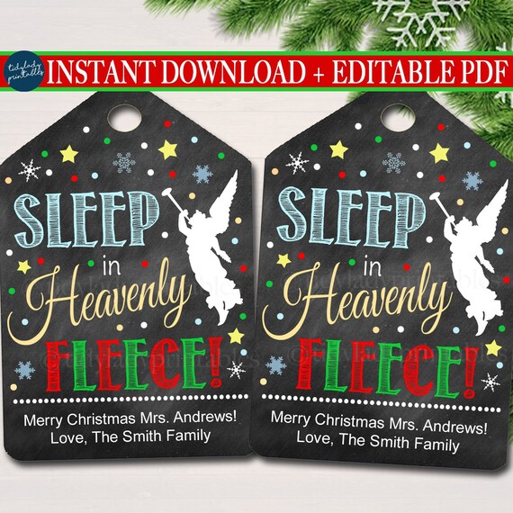 Fleece Navidad Christmas Gift Tags Secret Santa Office