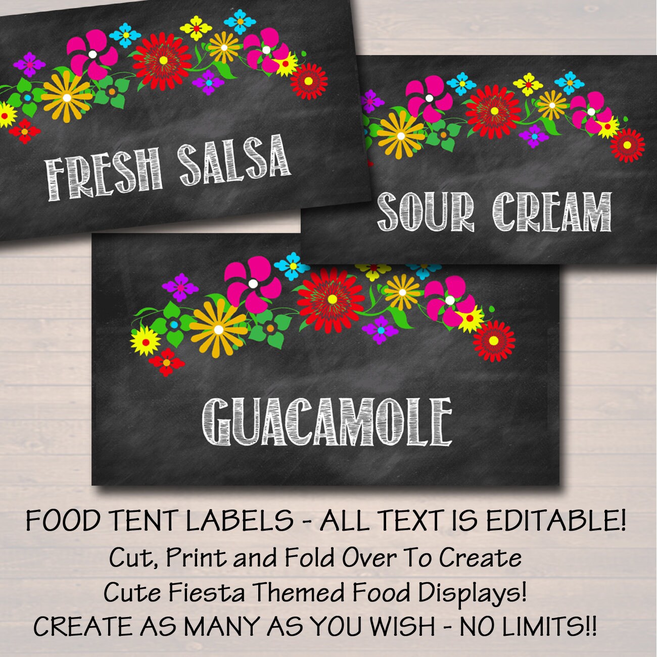 Editable Fiesta Signs Printable Mexican Theme Party Decor | Etsy