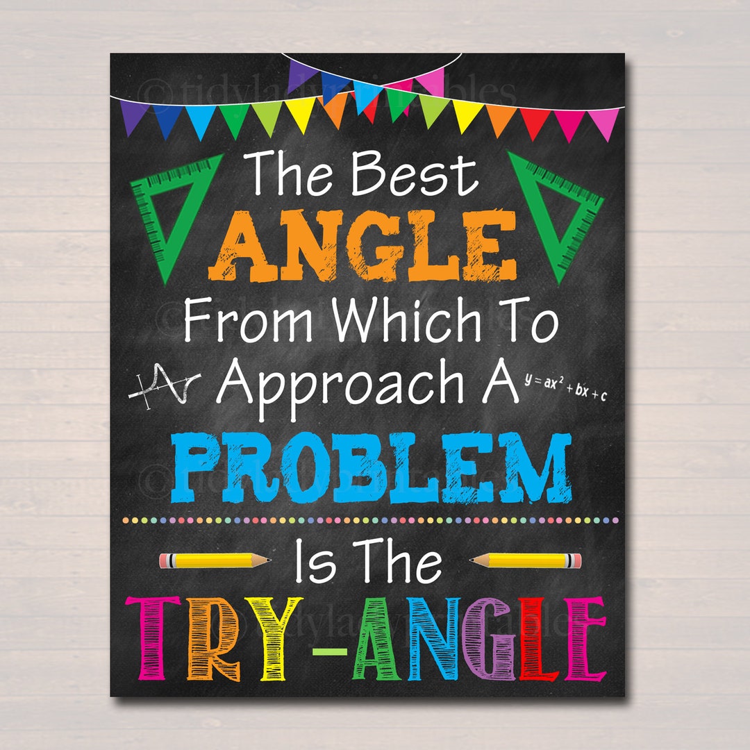 Math Classroom Poster: Try-angle Decor (digital Download) - Etsy