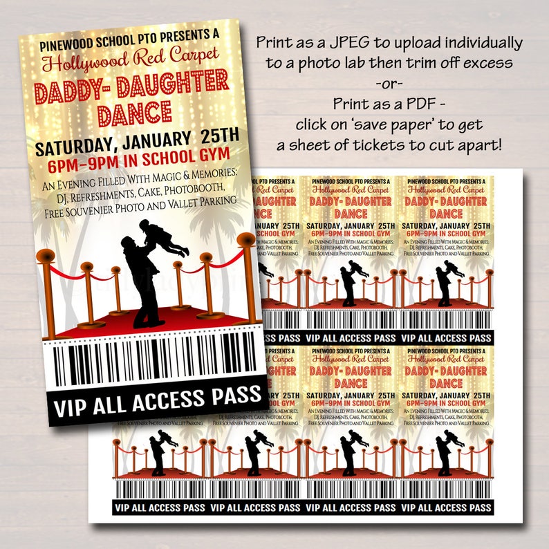 EDITABLE Daddy Daughter Dance Set School Dance Flyer - Etsy