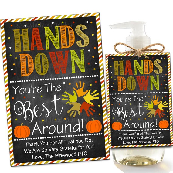 Hand Soap Sanitizer Tags, Staff Teacher Appreciation Gift, INSTANT ...
