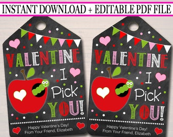 Printable Valentine I Pick You - Etsy