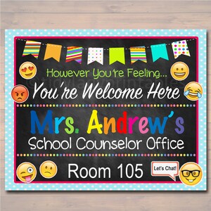 School Counselor Door Sign, Child Counselor Door Sign, Back to School ...