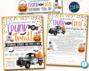 EDITABLE Trunk or Treat Invitation Printable Halloween - Etsy
