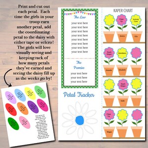 Daisy Kaper Chart & Meeting Board: Editable Troop Leader Forms (digital ...
