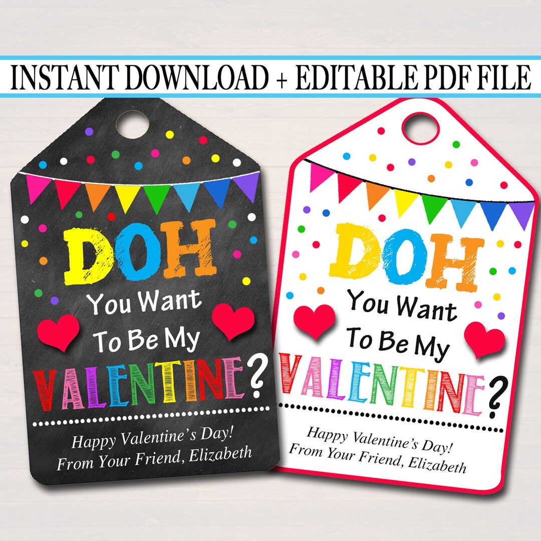 EDITABLE Valentine's Day Gift Tags, School Classmate Friend, Kids ...