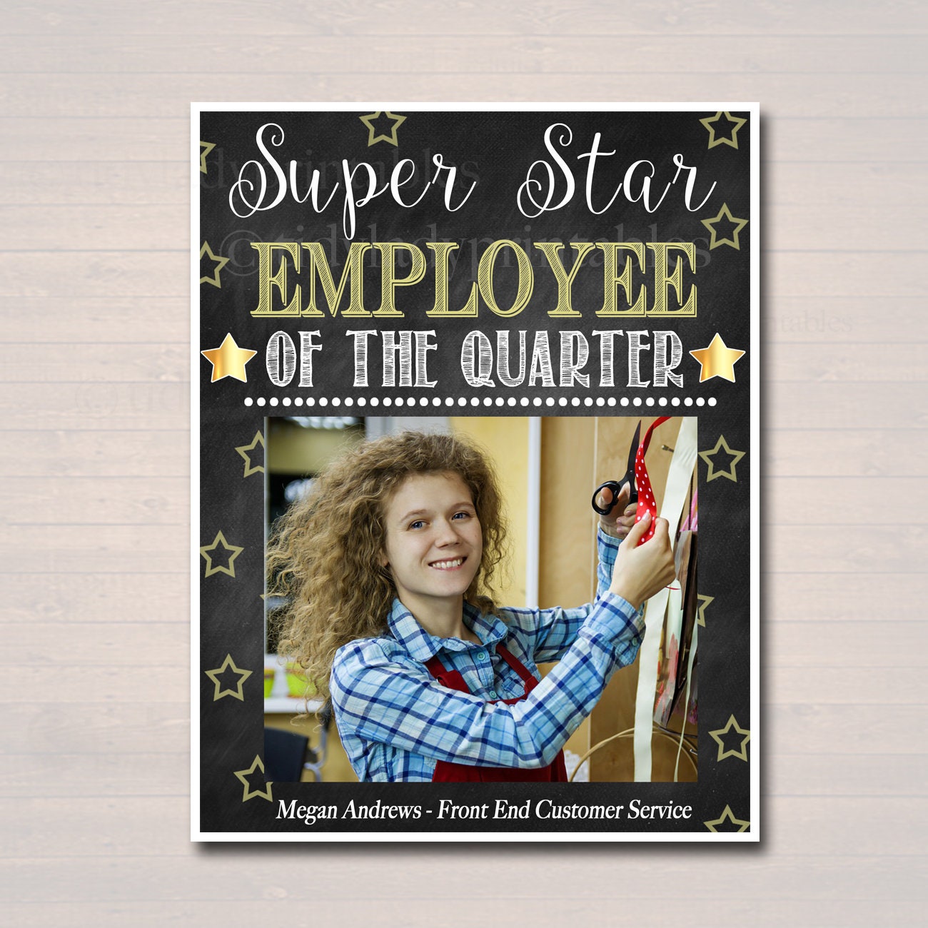 Editable Employee of the Quarter Printable: Office Decoration (instant ...