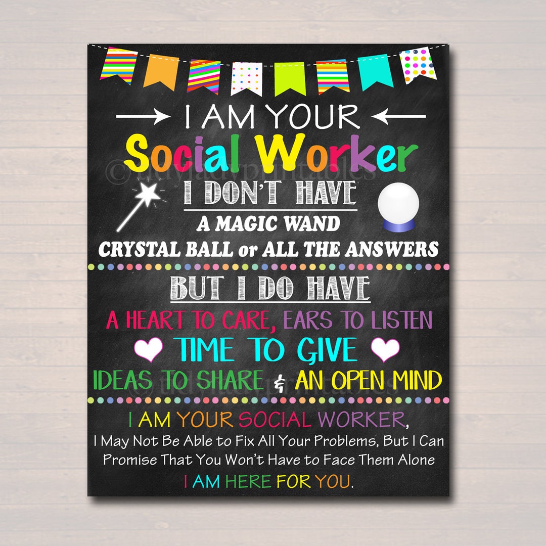 School Social Worker Office Decor: Chalkboard Art Print (instant ...