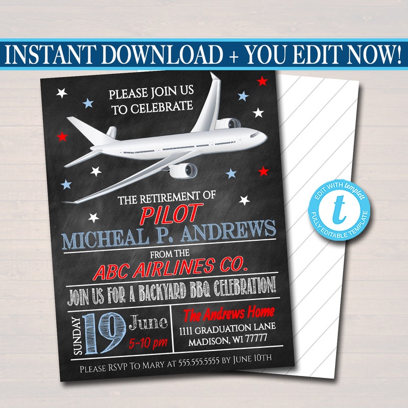 Pilot Retirement Invitation - Etsy