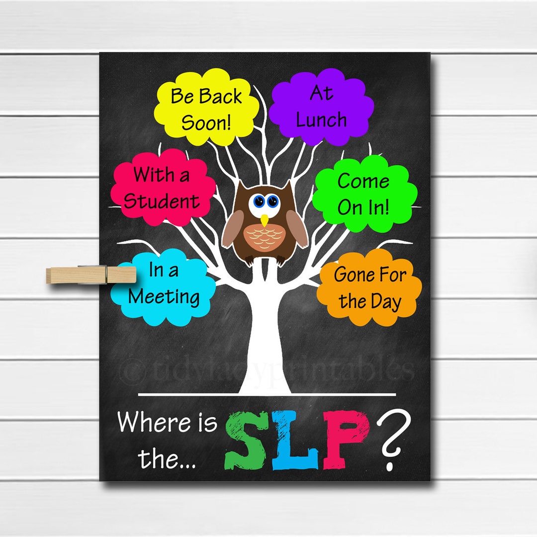Where is the Speech Language Pathologist Sign, SLP Door Sign SLP Gift ...