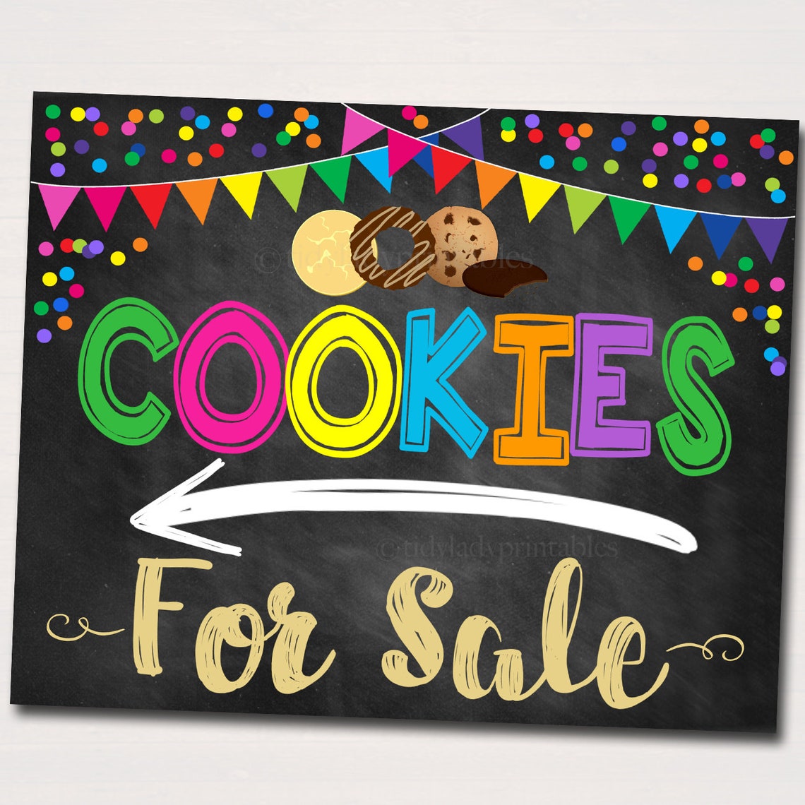 Cookie Booth Arrow Sign: Printable Fundraiser Poster (instant Download ...
