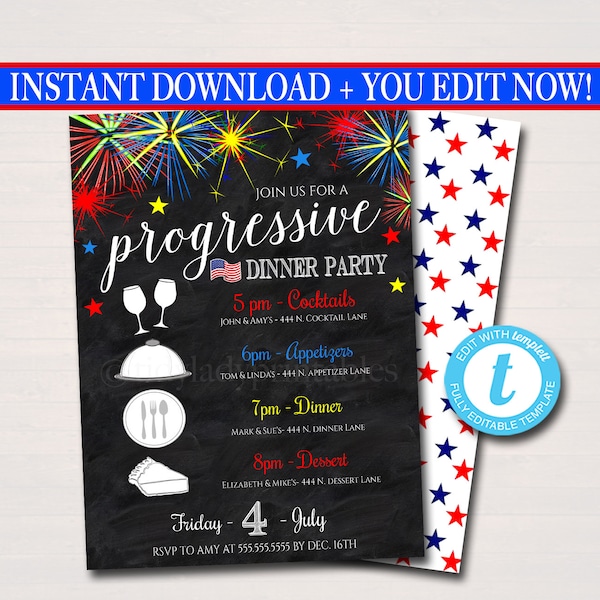 Progressive Dinner - Etsy