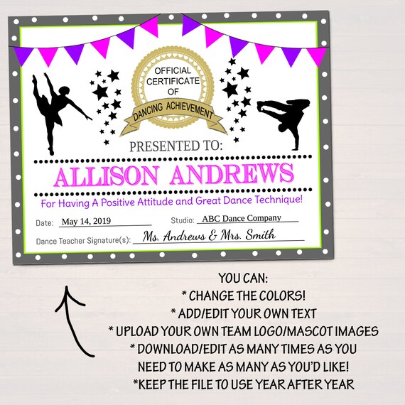 Dance Certificate Templates Free Download