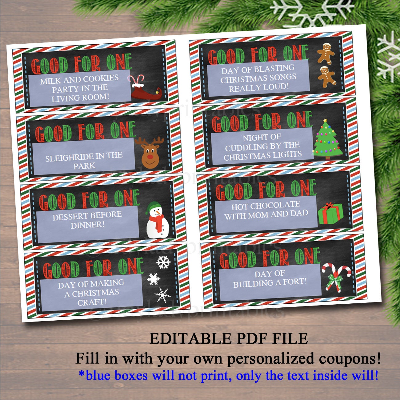 Christmas Coupon Book INSTANT DOWNLOAD Kids Printable | Etsy