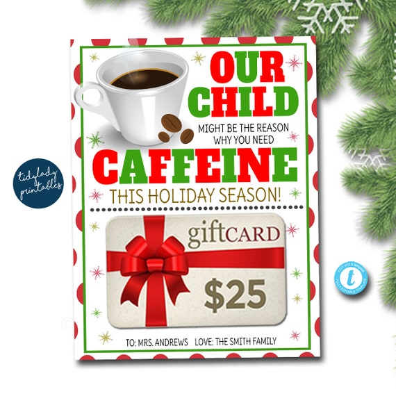 EDITABLE Christmas Thanks a Latte Coffee Gift Card Holder Printable ...