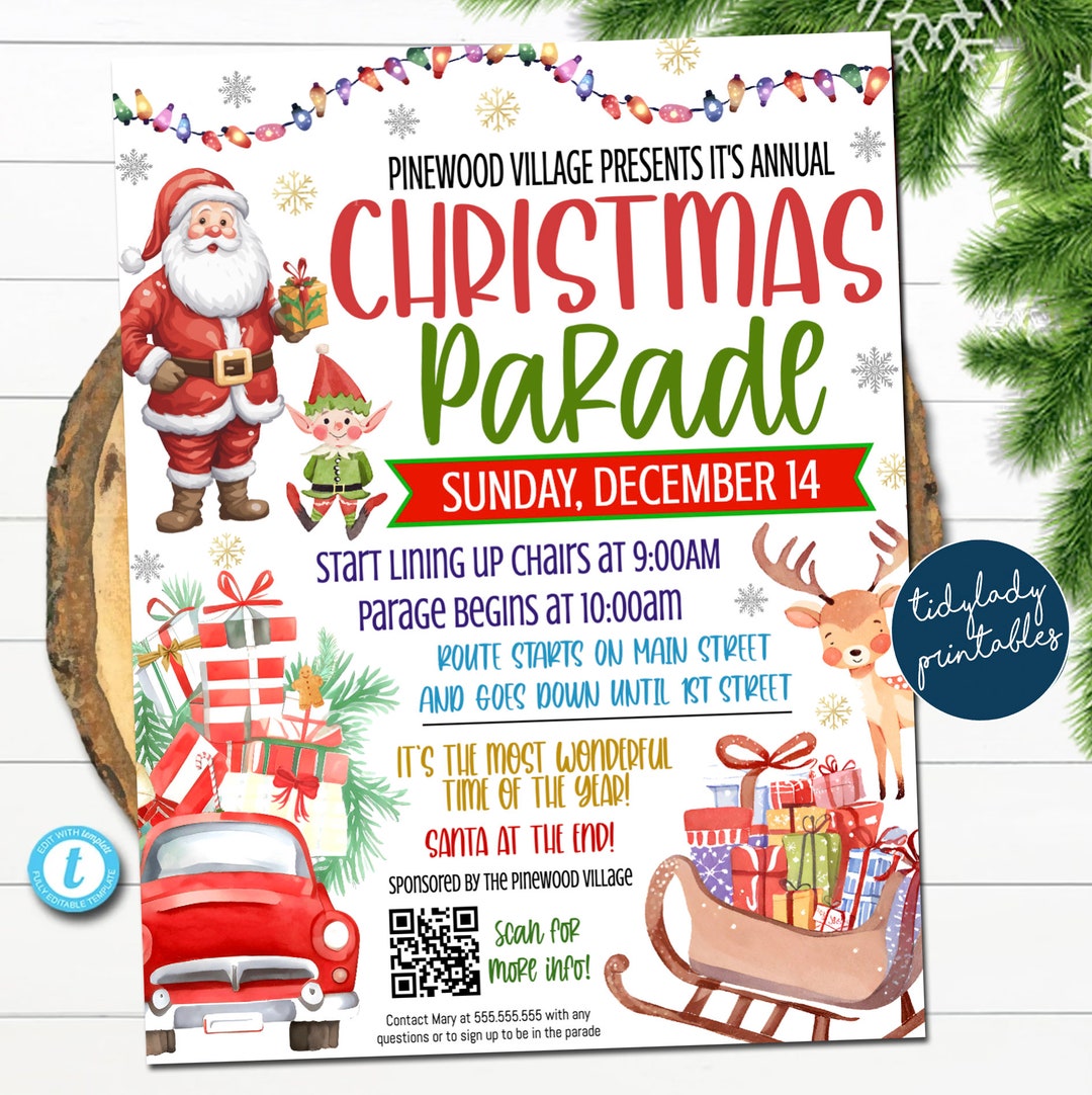 Christmas Parade Flyer: Holiday Festival, Craft Show Template (EDITABLE ...