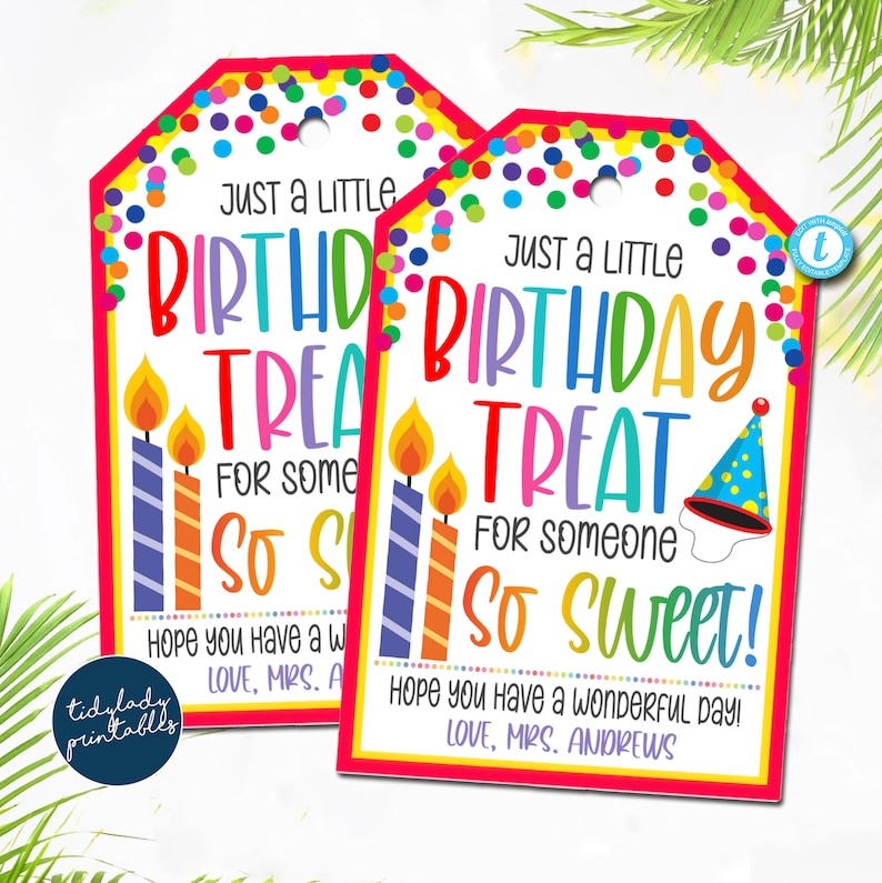 Editable Birthday Gift Tag: Printable Treat Tag (digital Download) - Etsy
