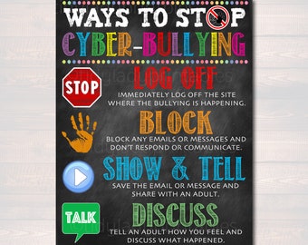 Anti Cyber Bully Poster Classroom Decor, Computer Lab Poster Art ...