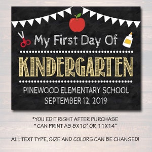 EDITABLE Template Back to School Set, First Day Last Day School Photo ...