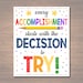 Every Accomplishment Starts Decision to Try Poster, Classroom Poster ...