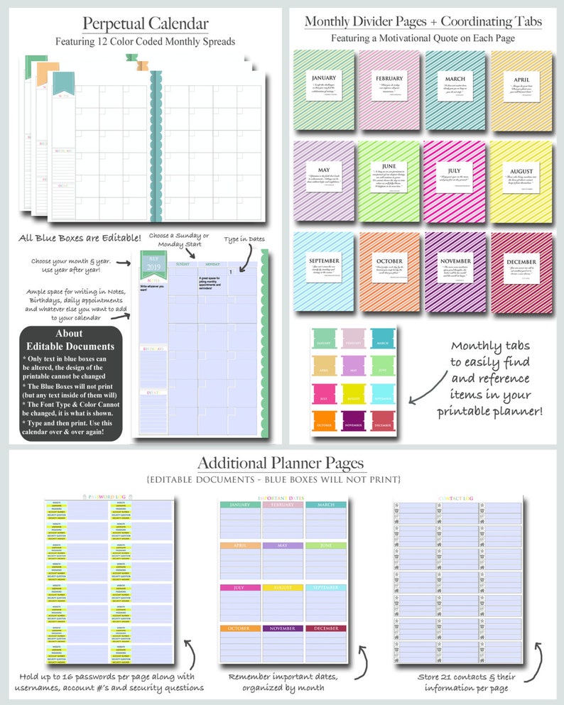 Printable Counselor Planner Editable Undated Perpetual - Etsy