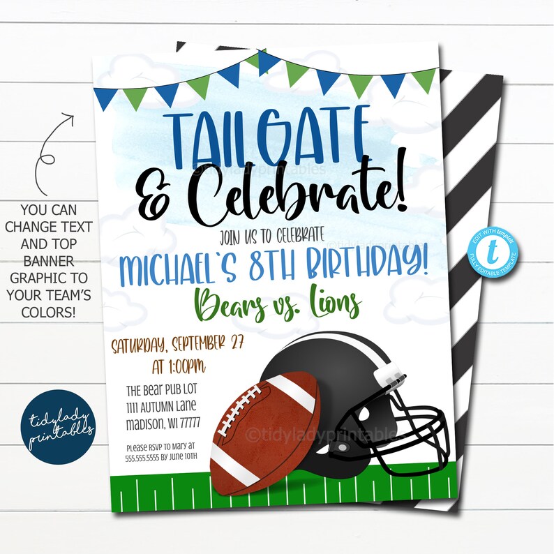 Football Tailgate Birthday Invitation Touchdown Party - Etsy