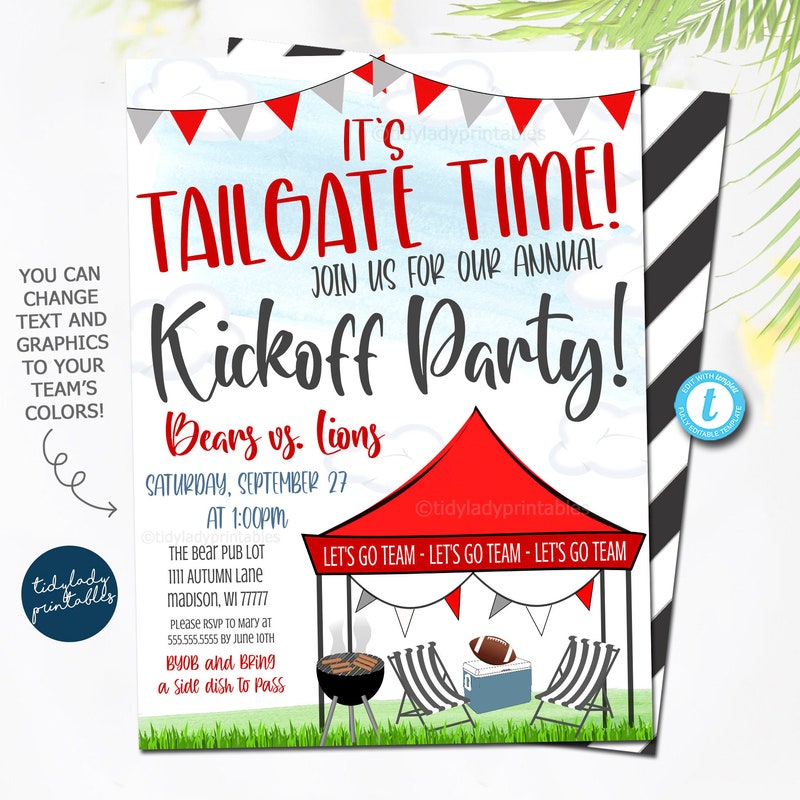 Football Kick off Party Invitation - Etsy