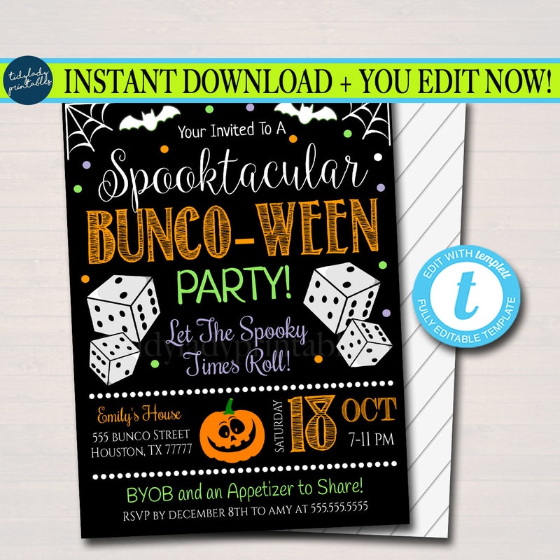 Halloween Bunco Invite - Etsy