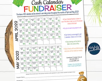 Editable Cash Calendar Fundraiser Flyer Template Editable Printable ...