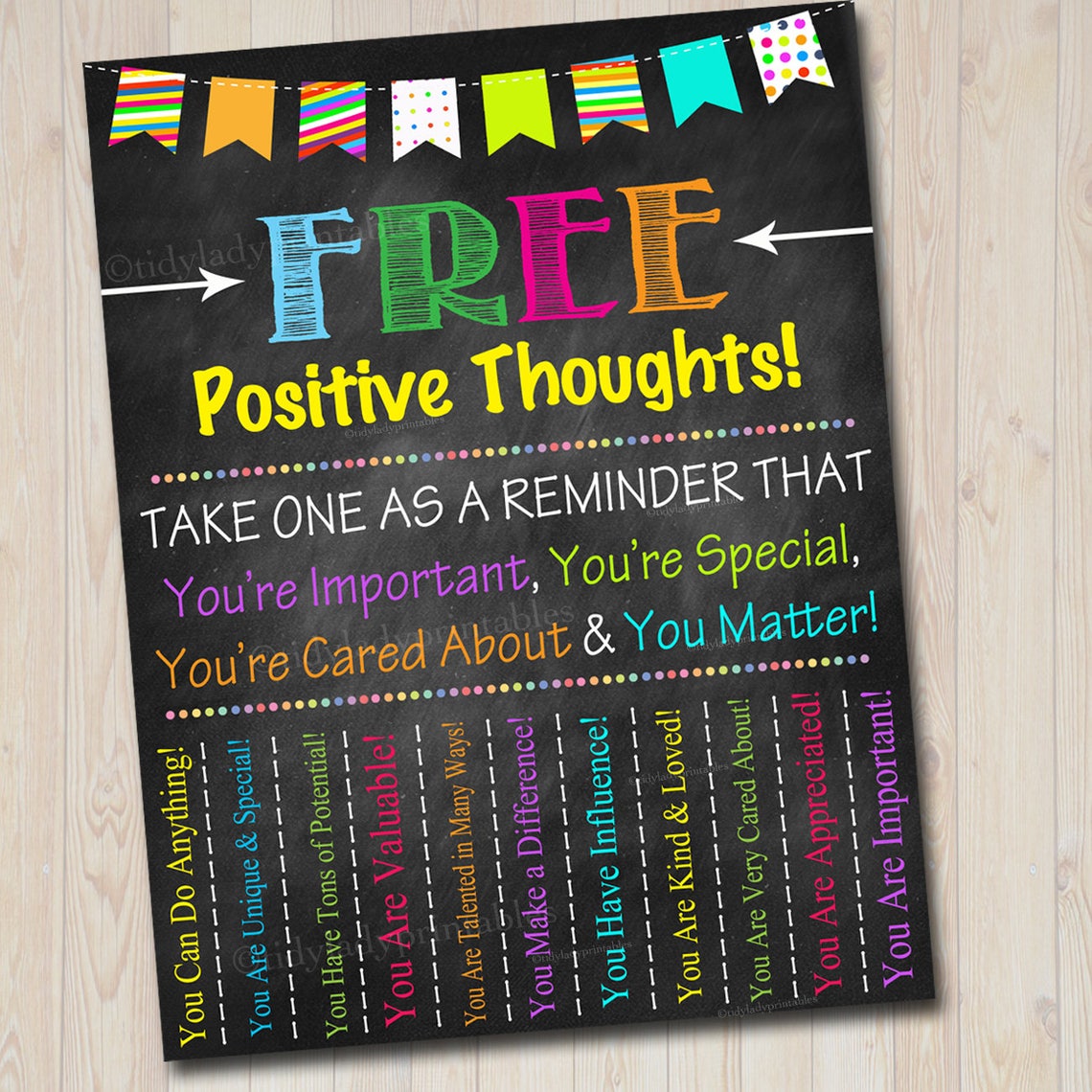 School Counselor Door Sign Positive Thoughts Tear off Flyer - Etsy Canada
