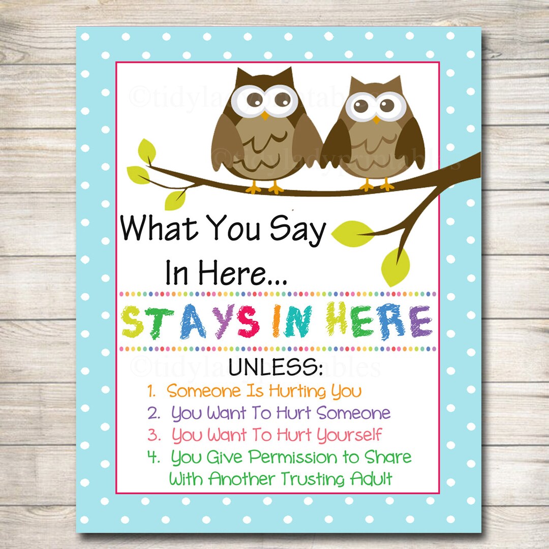 Counselor Office Poster: Confidentiality Owl Decor (digital Download ...